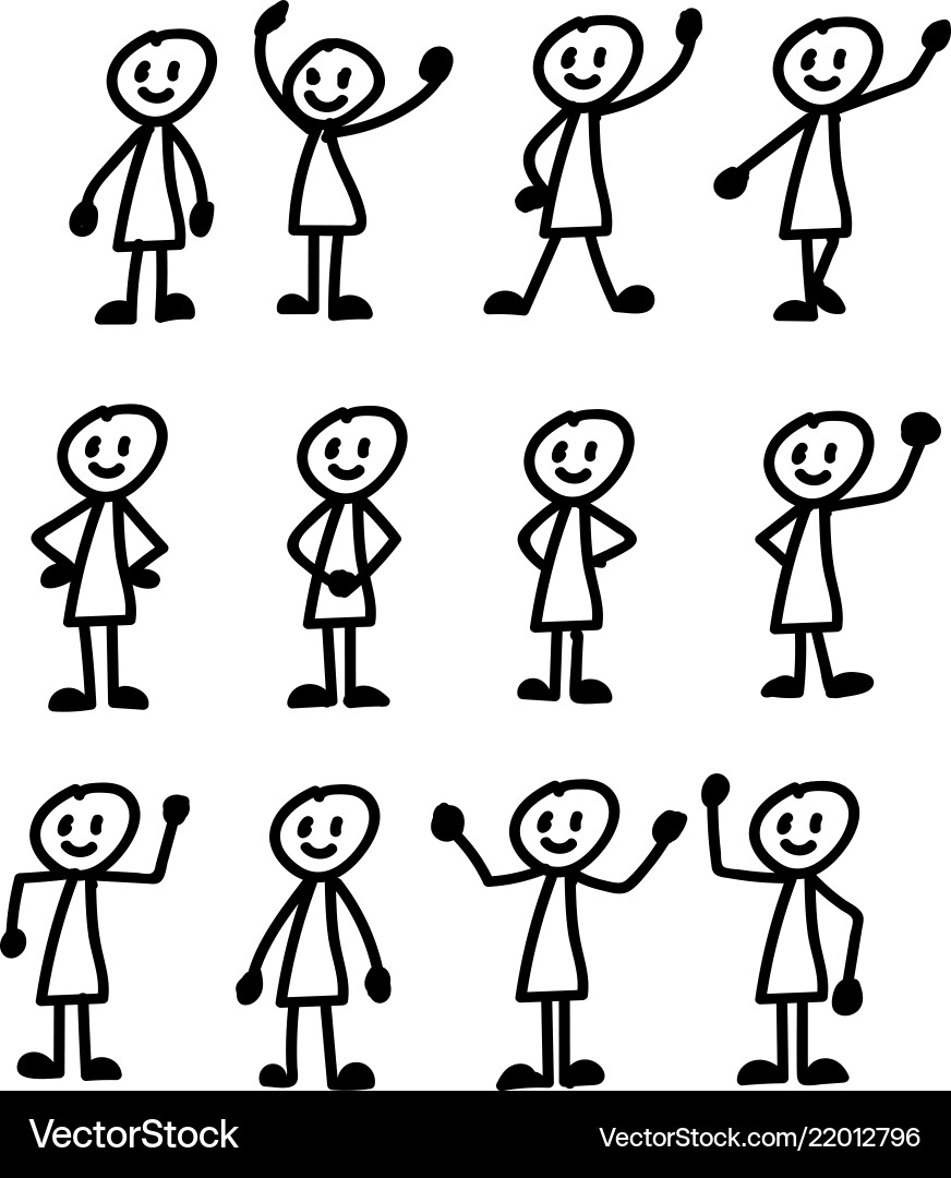 Doodle people icon Royalty Free Vector Image - VectorStock