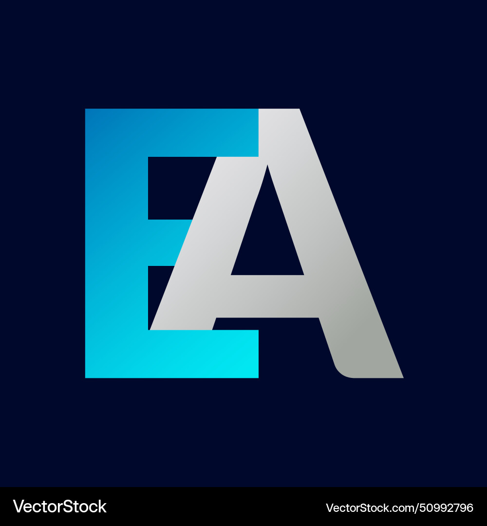 Ea letter logo template design Royalty Free Vector Image