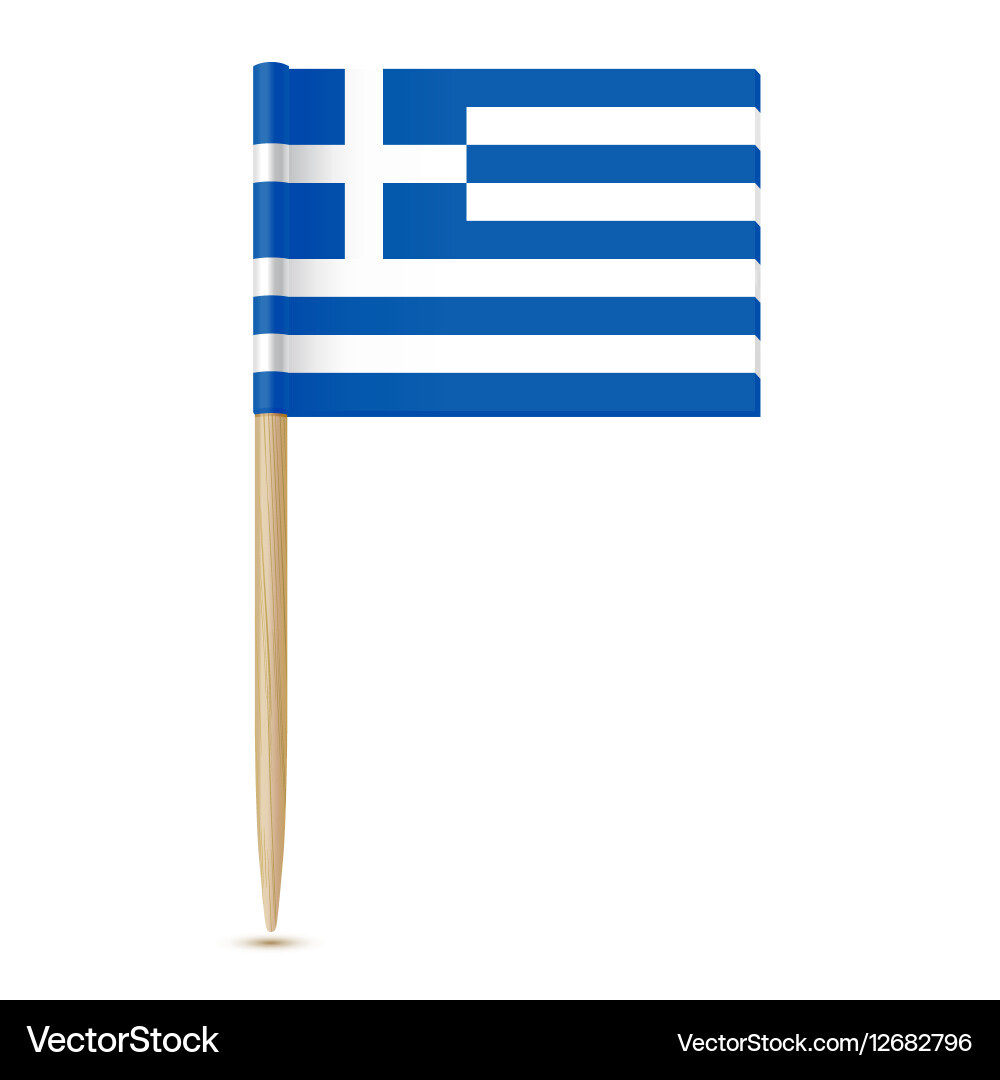 Flag of greece toothpick 10eps Royalty Free Vector Image
