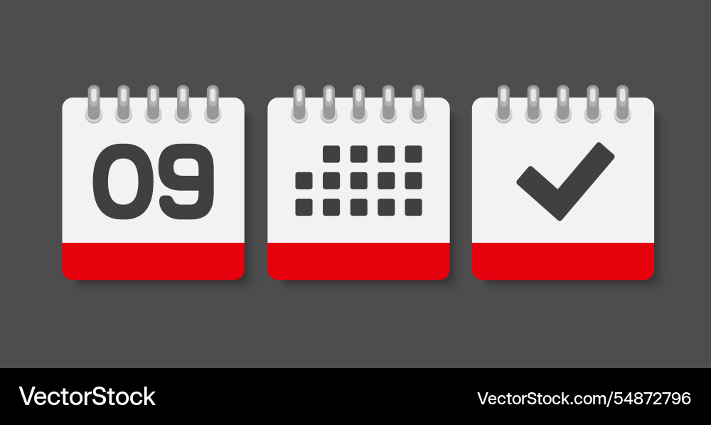Icon page calendar - 9 day agenda done Royalty Free Vector