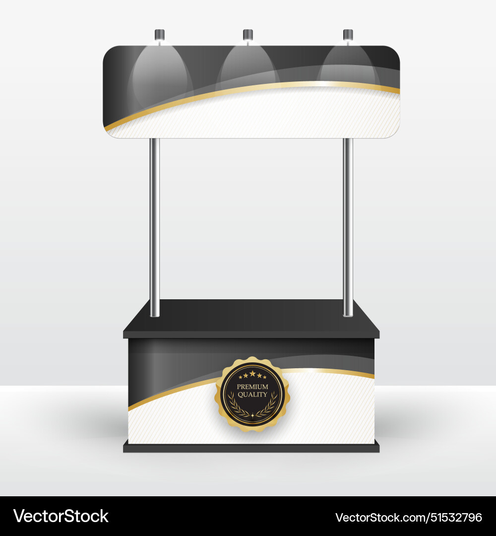 Luxury product display counter black gold Vector Image