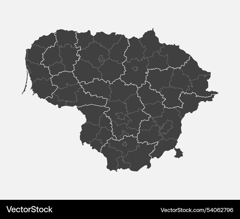 Map country lithuania divided on regions Vector Image