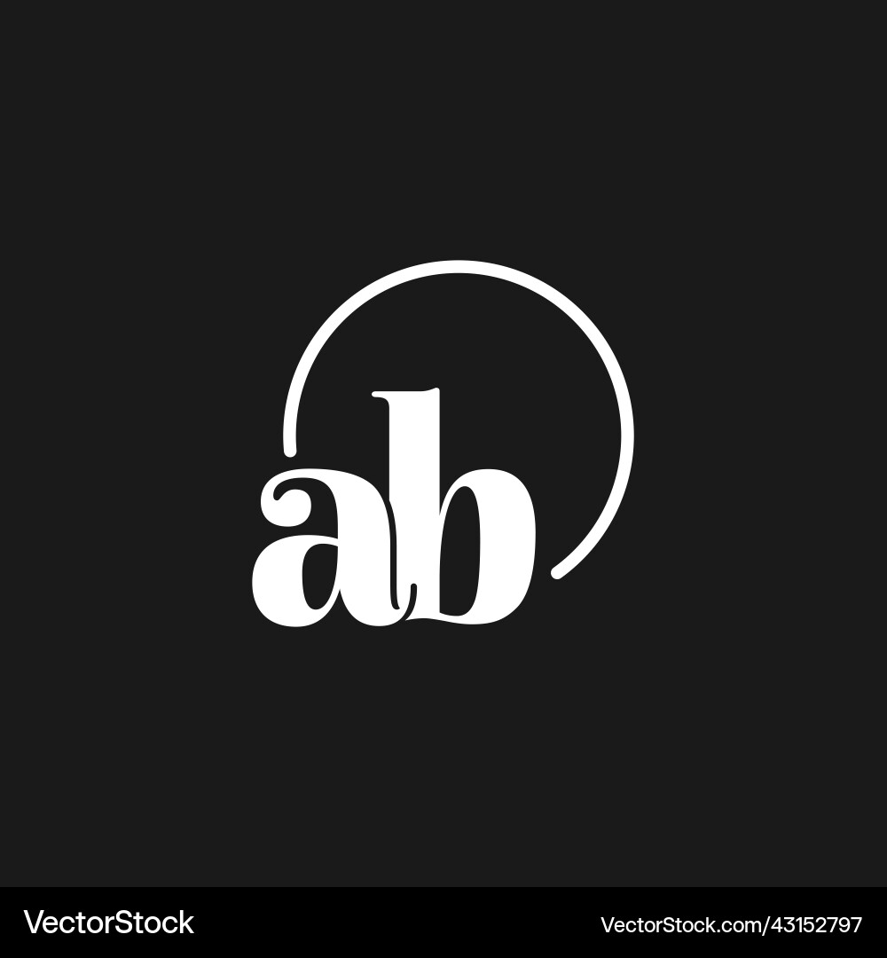 AB Monogram Logo - Circular Initials Royalty Free Vector