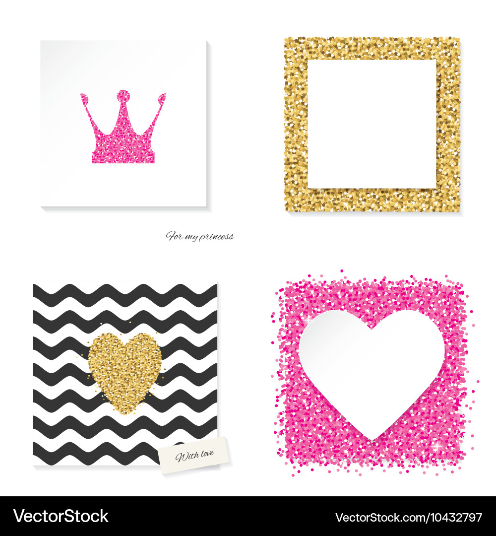 Pink Glitter Photo Frames Vector Images (30)