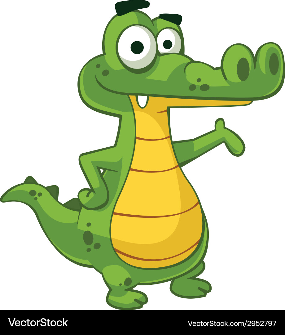 Cartoon Gator Character Royalty Free Vector Image