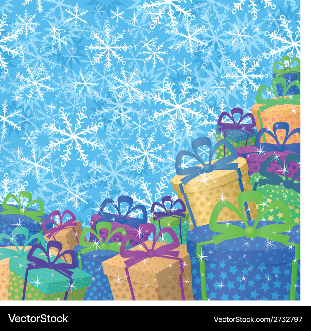 Christmas background with gifts Royalty Free Vector Image
