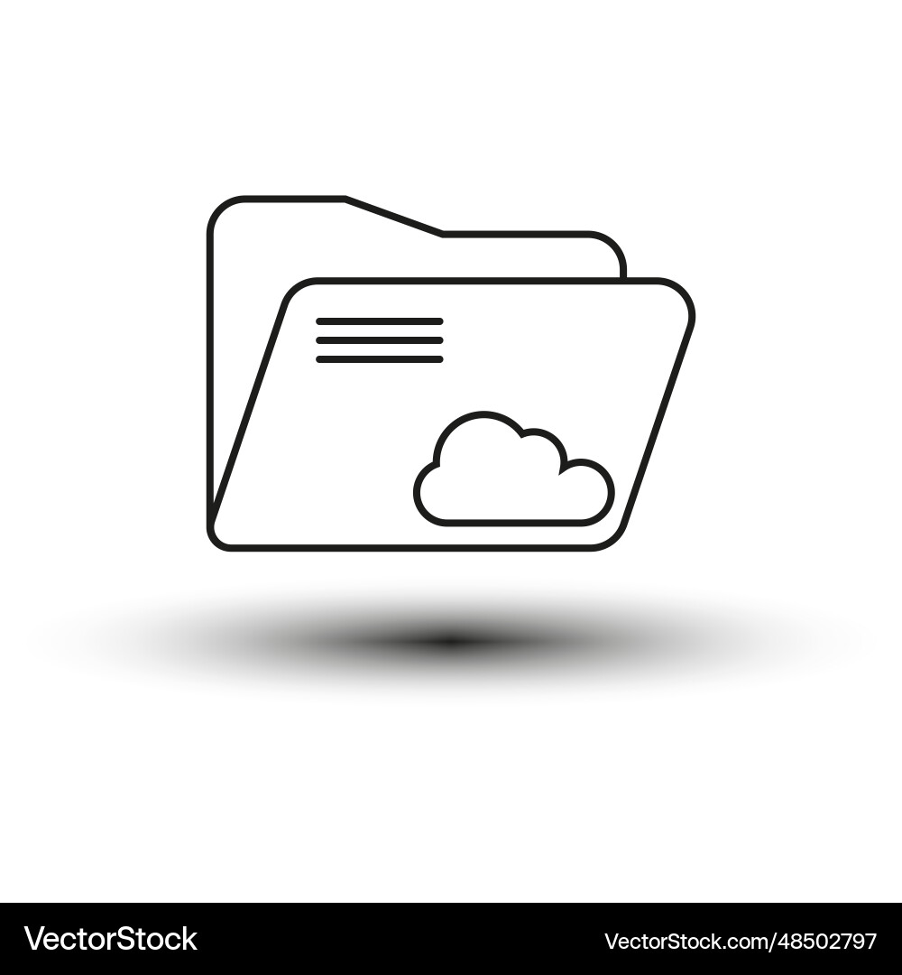 Cloud folder icon eps 10 Royalty Free Vector Image