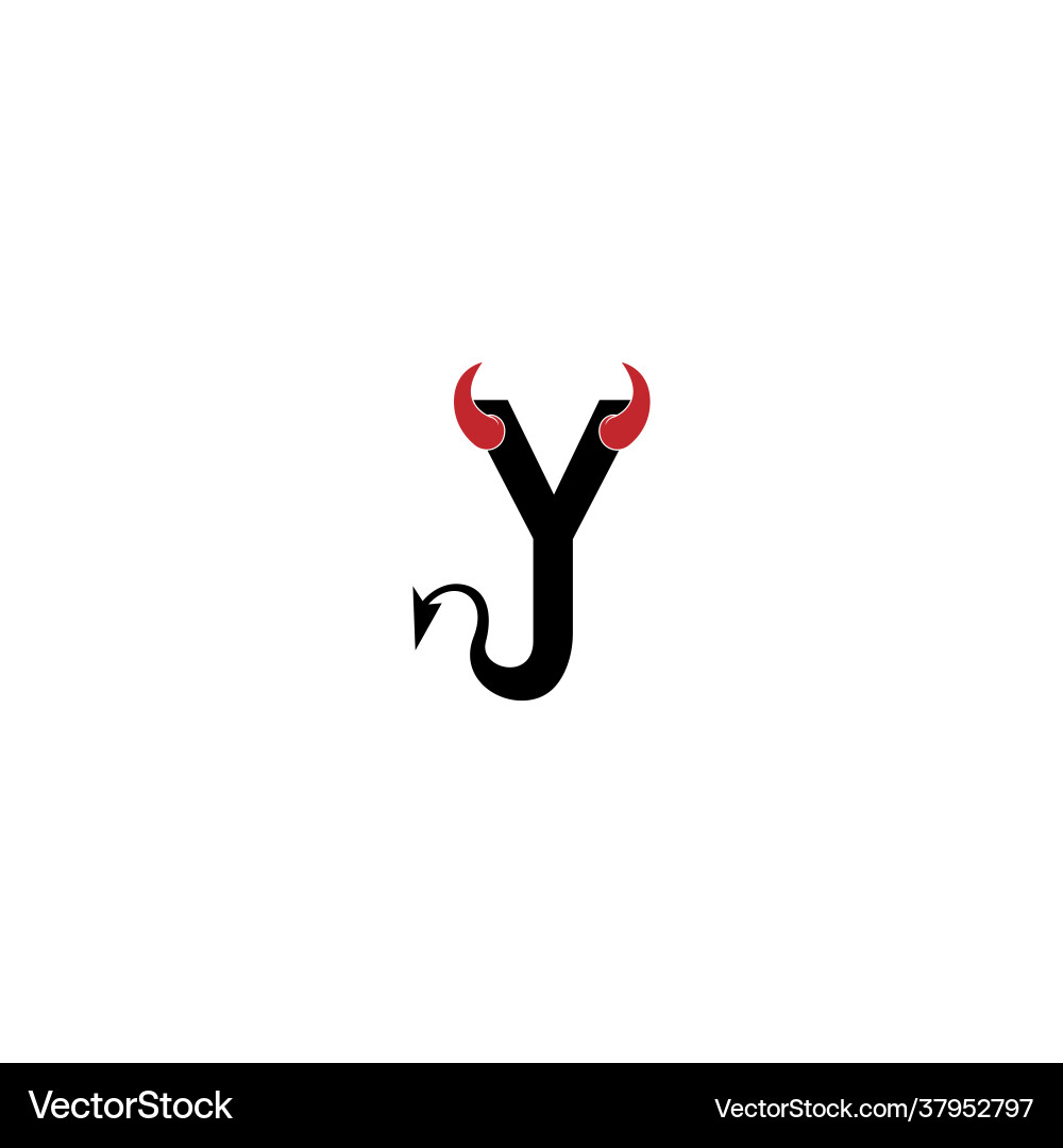 Devil's Y Logo - Horned Letter Y Royalty Free Vector Image