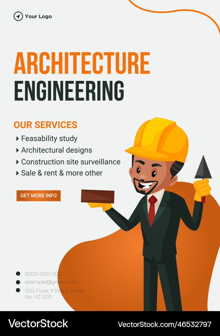 Flyer design of architecture engineering Vector Image
