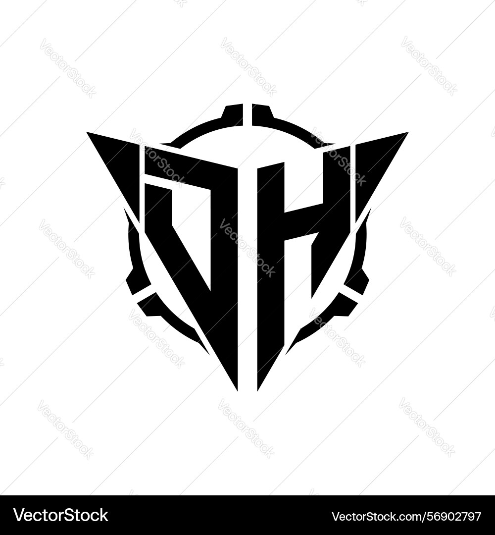 Gaming logo triangle with scope tactical style Vector Image