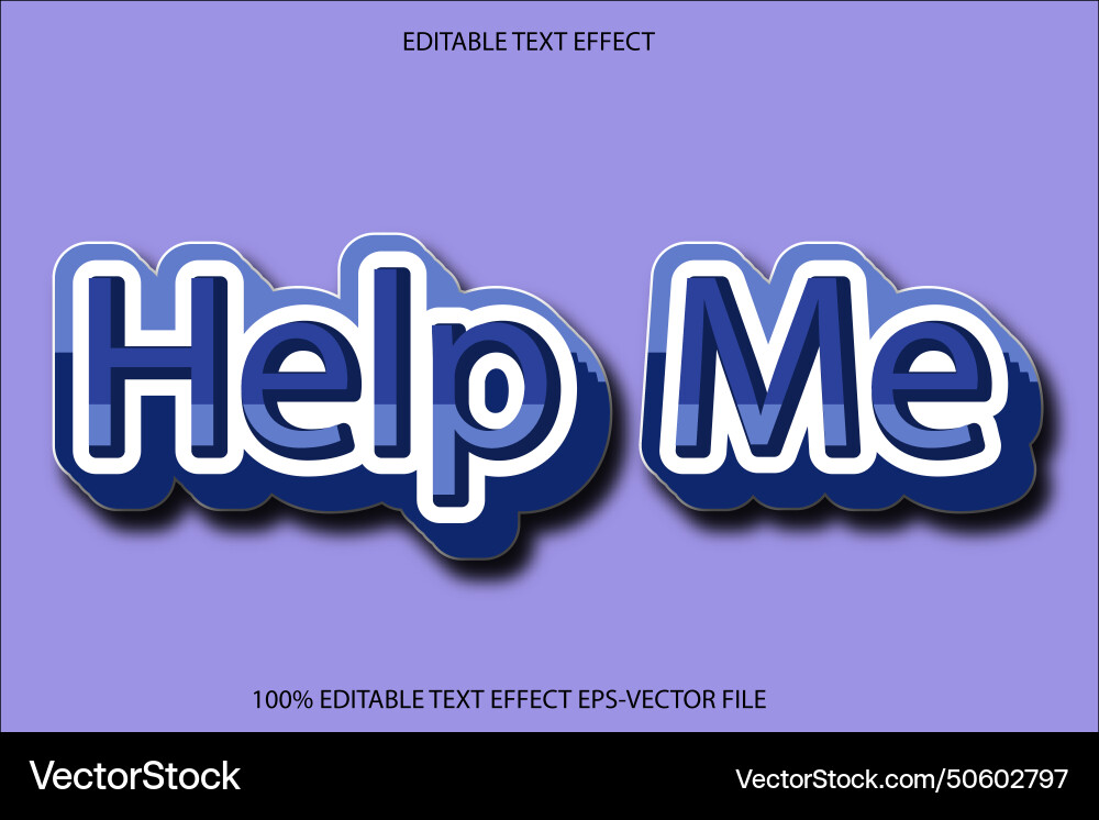 Help me effect editable text 3d emboss Royalty Free Vector