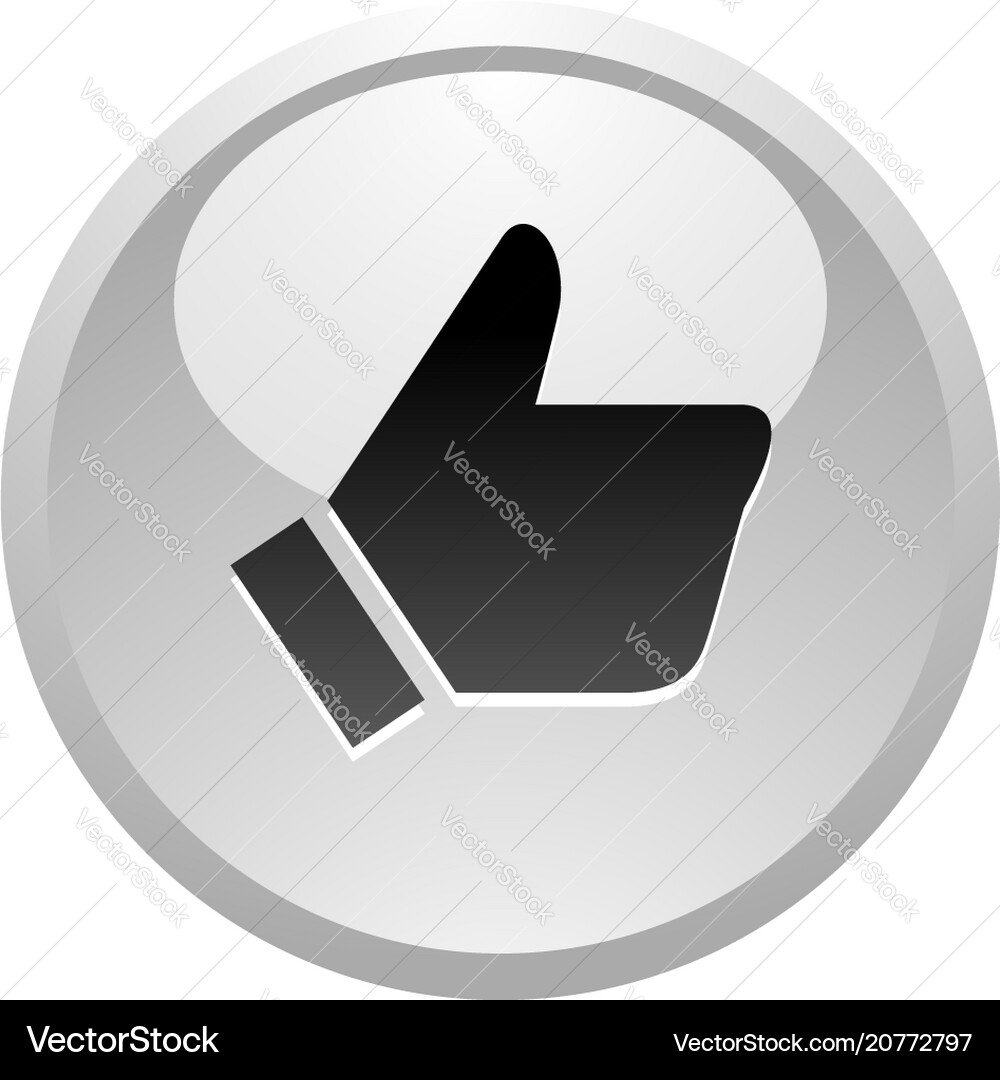 Like icon on round gray button Royalty Free Vector Image