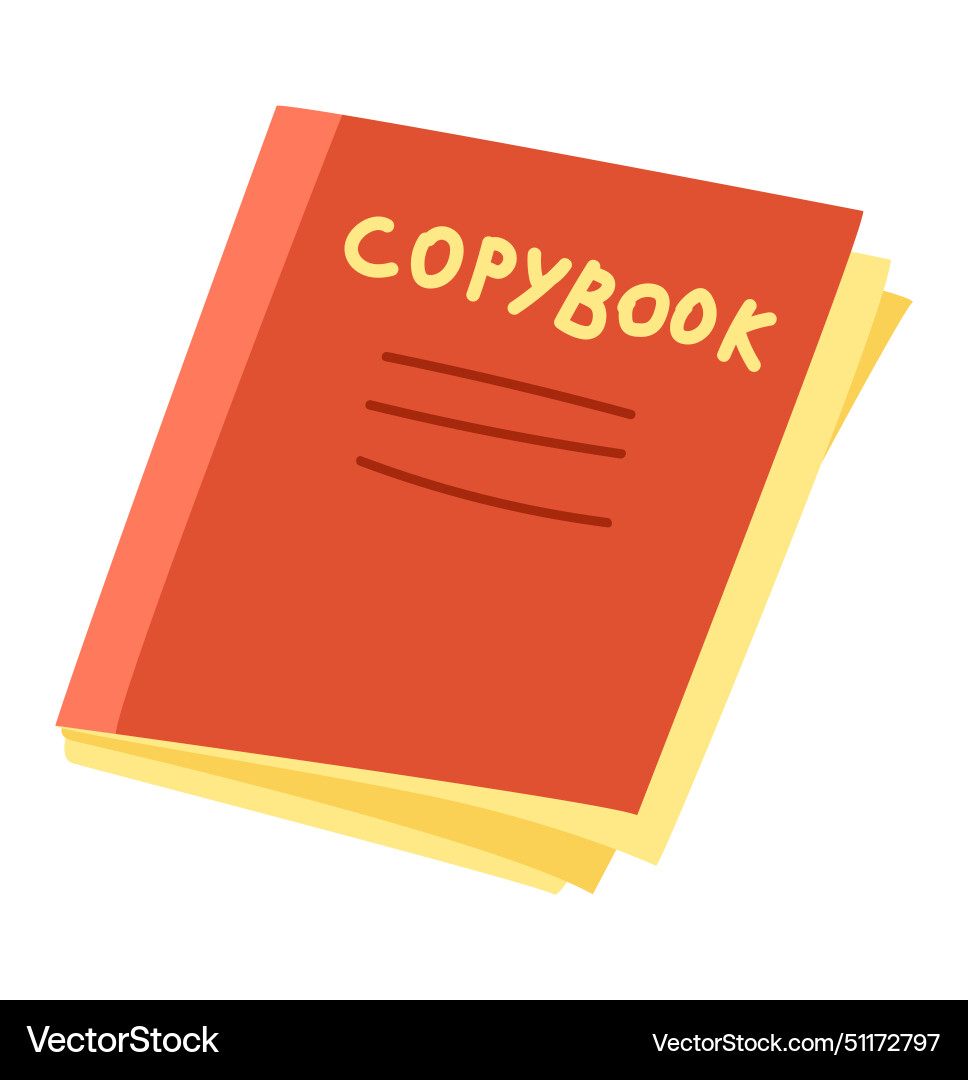 School copybook in flat design student notepad Vector Image