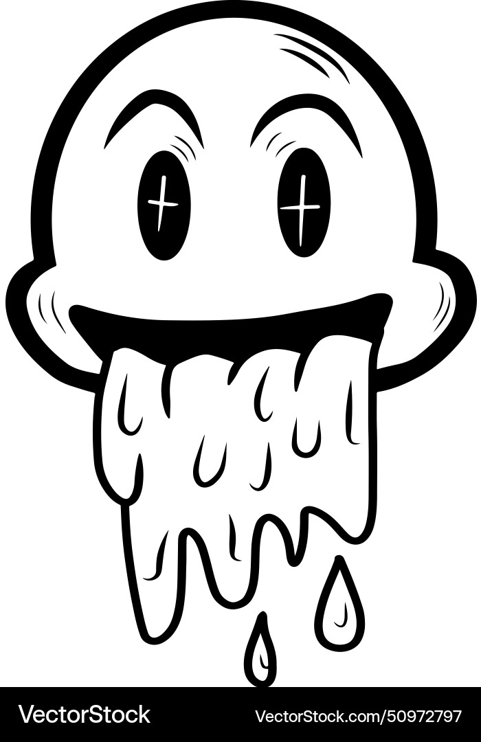 Smile vomit Royalty Free Vector Image - VectorStock