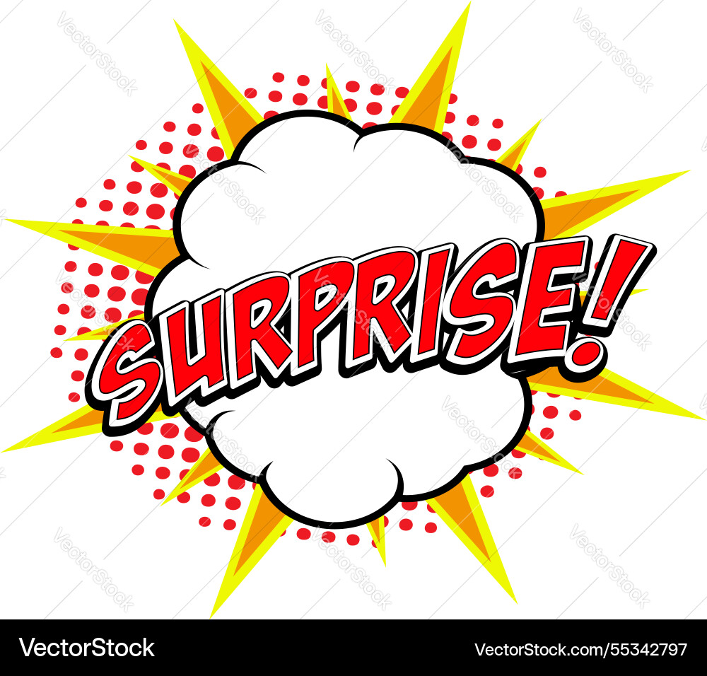 Surprise comic style phrase design element Vector Image