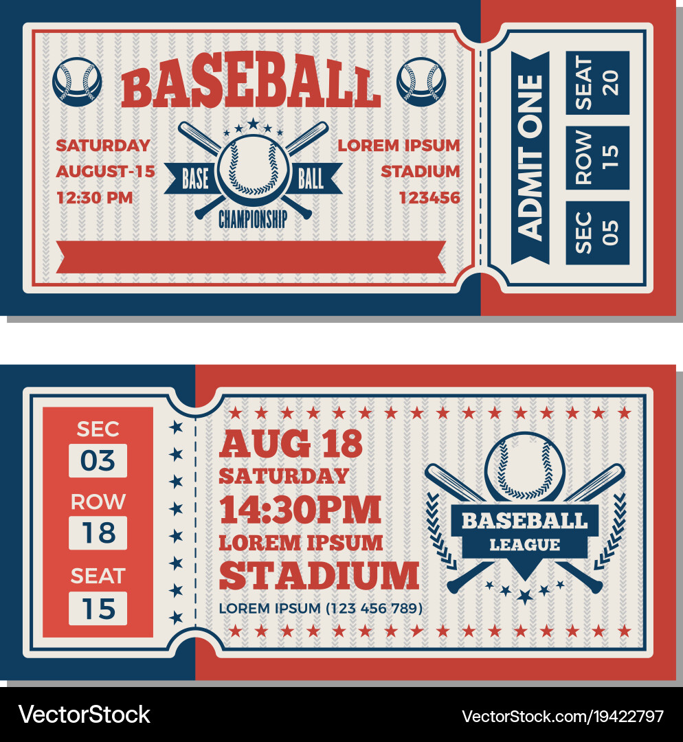 Baseball Ticket Vector Images (over 1,500)