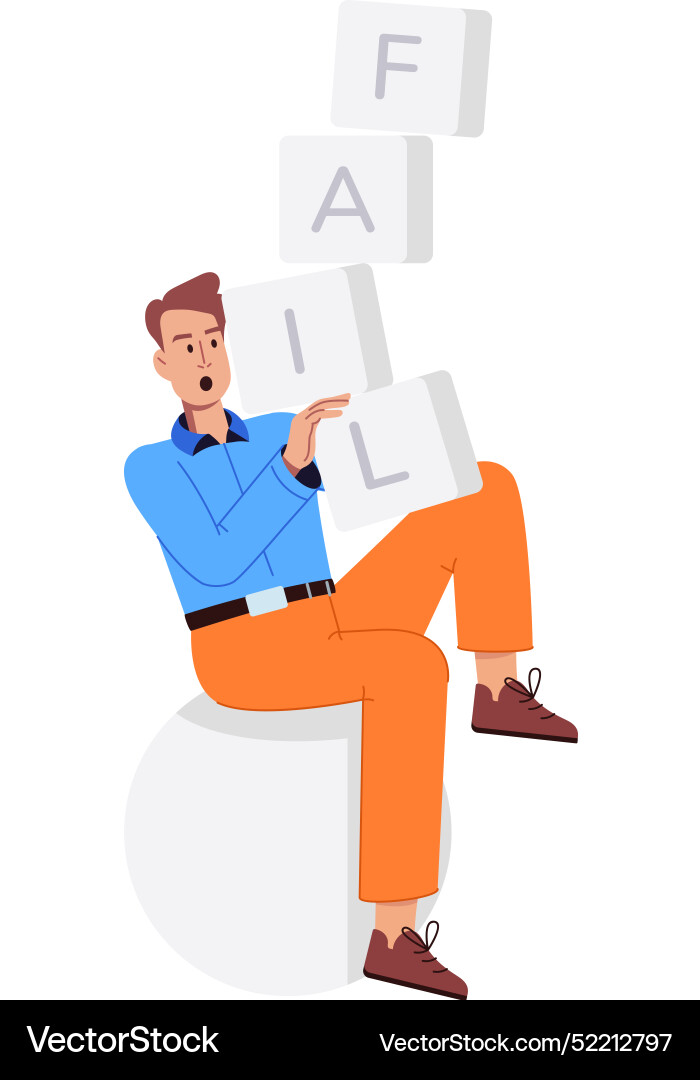 Webfailed person in flat style Royalty Free Vector Image