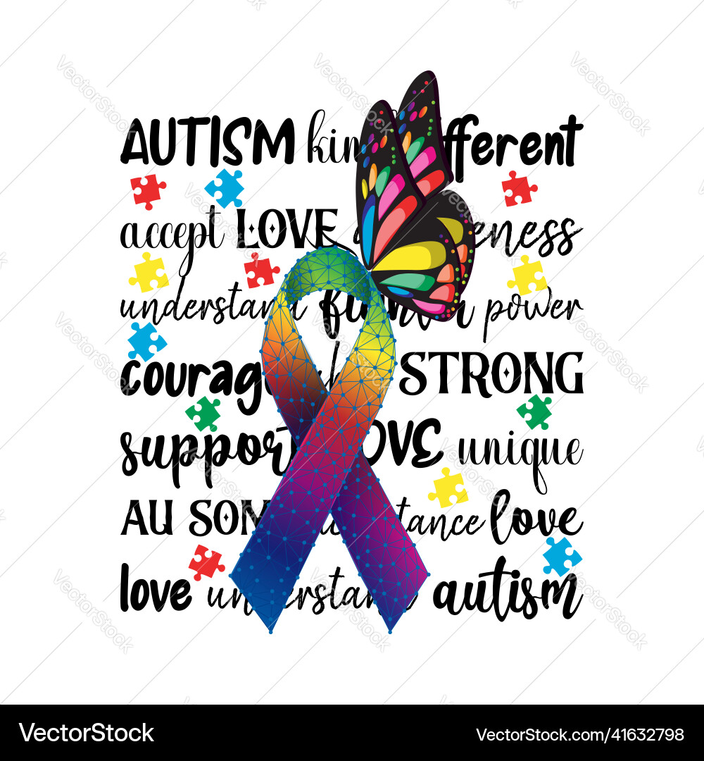 Autism awareness rainbow Royalty Free Vector Image