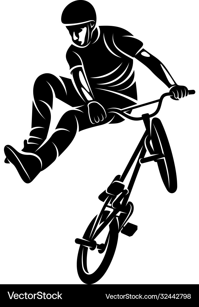 Bmx rider design template silhouette Royalty Free Vector