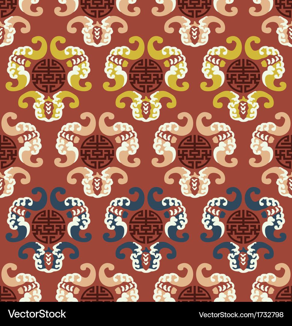 Chinese Cloud Pattern - Auspicious Motifs Vector Image
