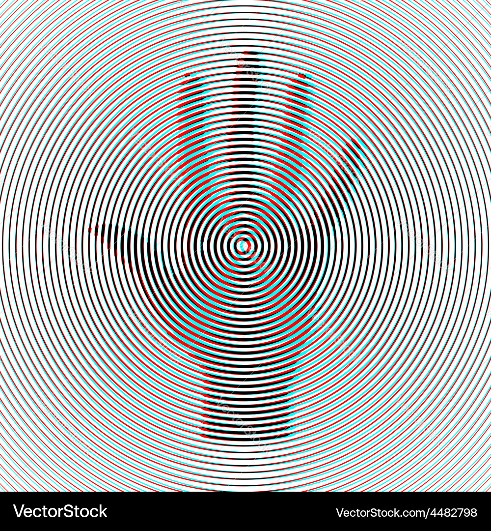 Circular Anaglyph Silhouette Royalty Free Vector Image