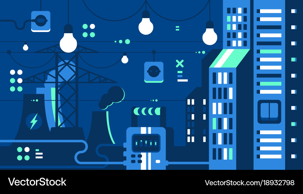 City electricity supply Royalty Free Vector Image