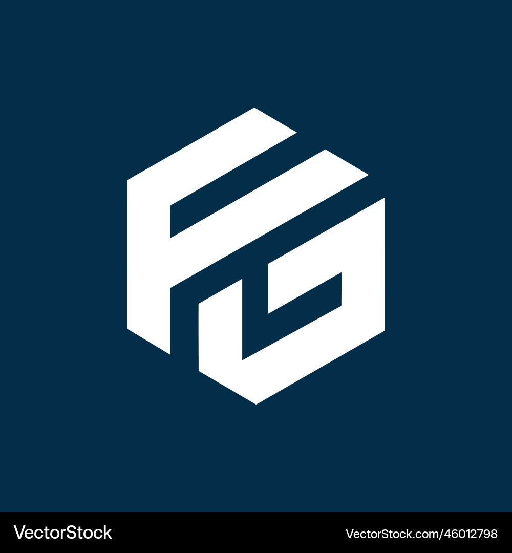 Creative polygonal fg logo design for your brand Vector Image