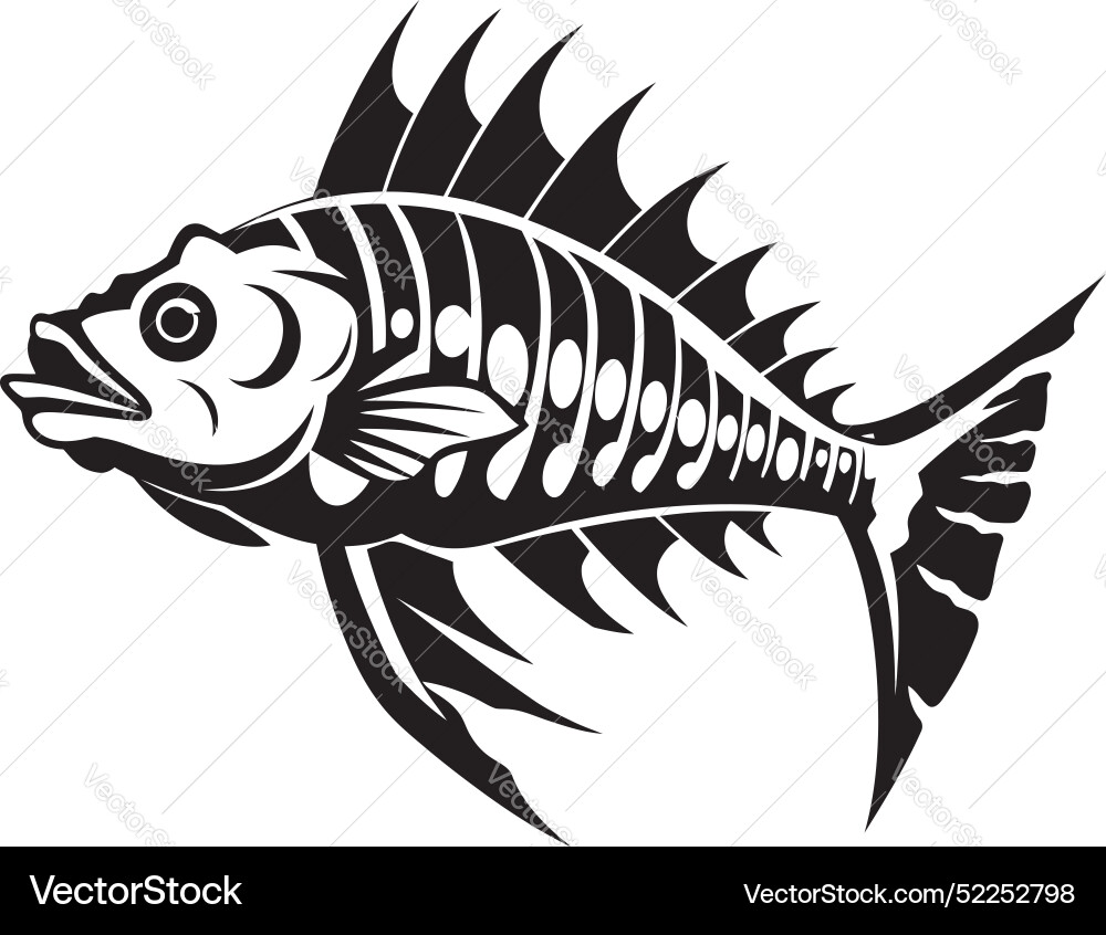 Dreadful dorsal black iconic predator fish Vector Image