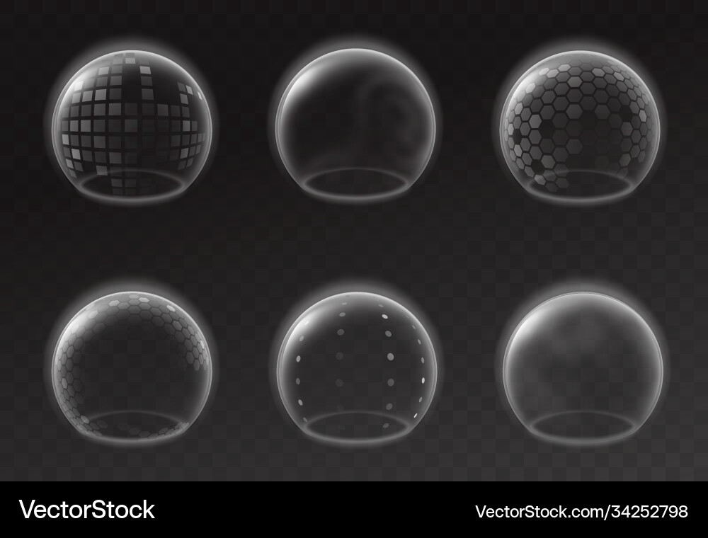 Futuristic Transparent Bubble Shield Royalty Free Vector