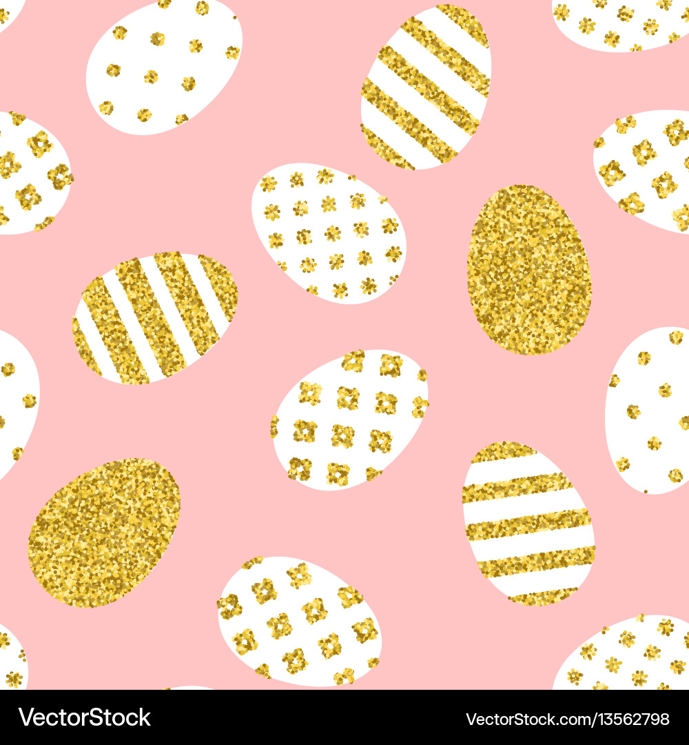 Golden easter eggs pattern Royalty Free Vector Image