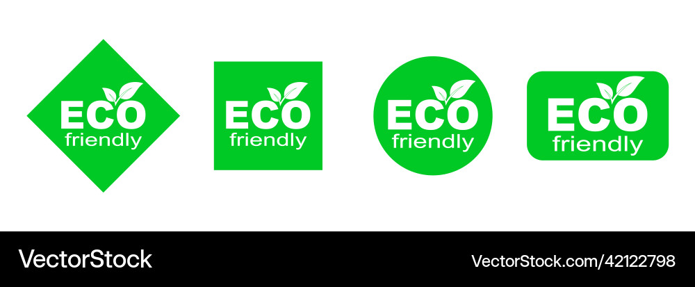 Green eco stickers friendly environment Royalty Free Vector