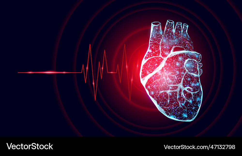 Human heart wireframe world day concept Royalty Free Vector