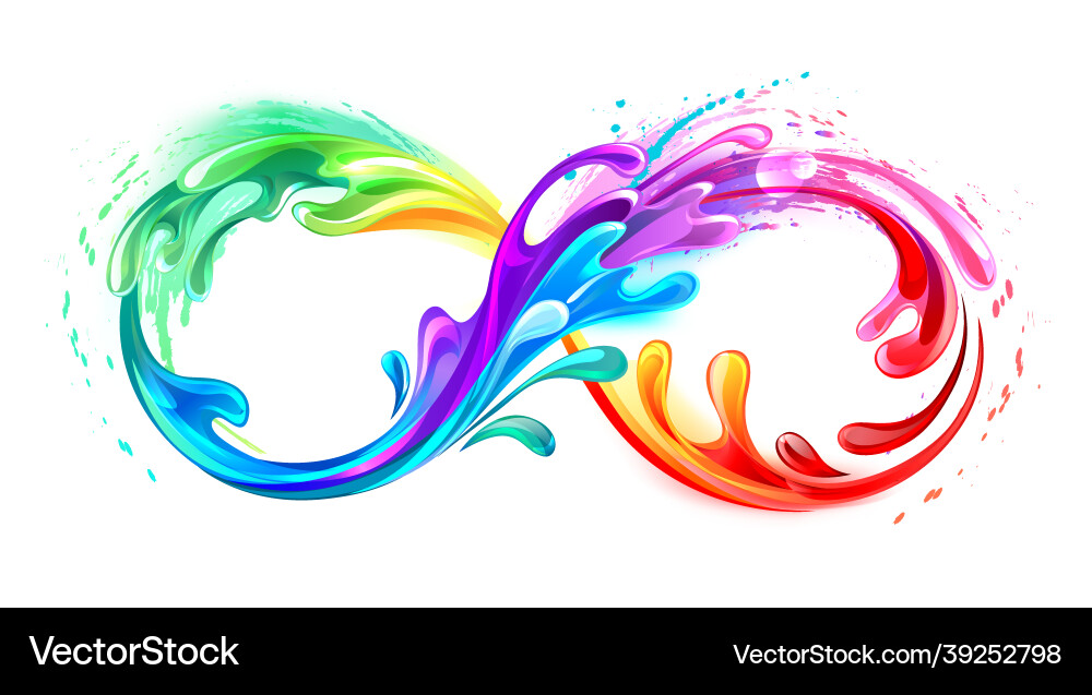 Infinity symbol with rainbow paint Royalty Free Vector Image