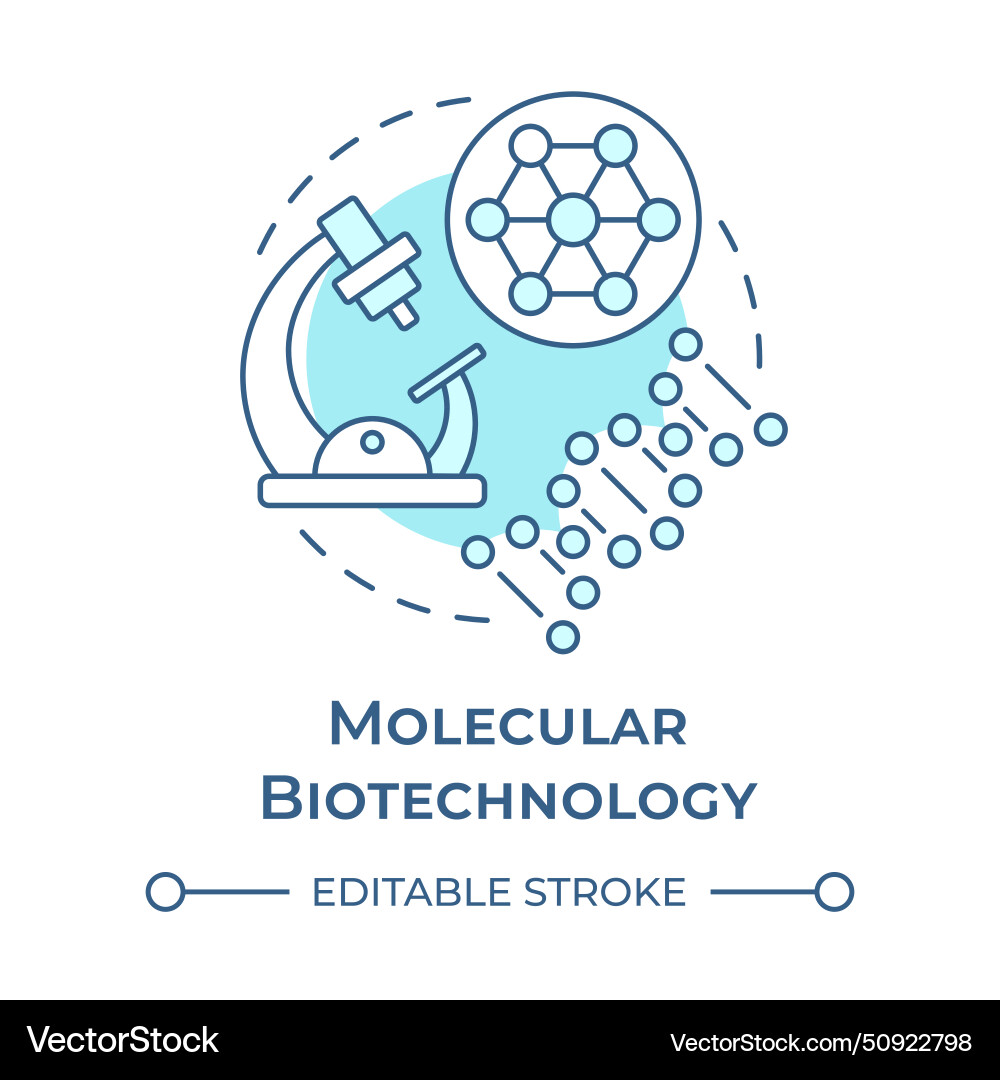 Molecular biotechnology soft blue concept icon Vector Image