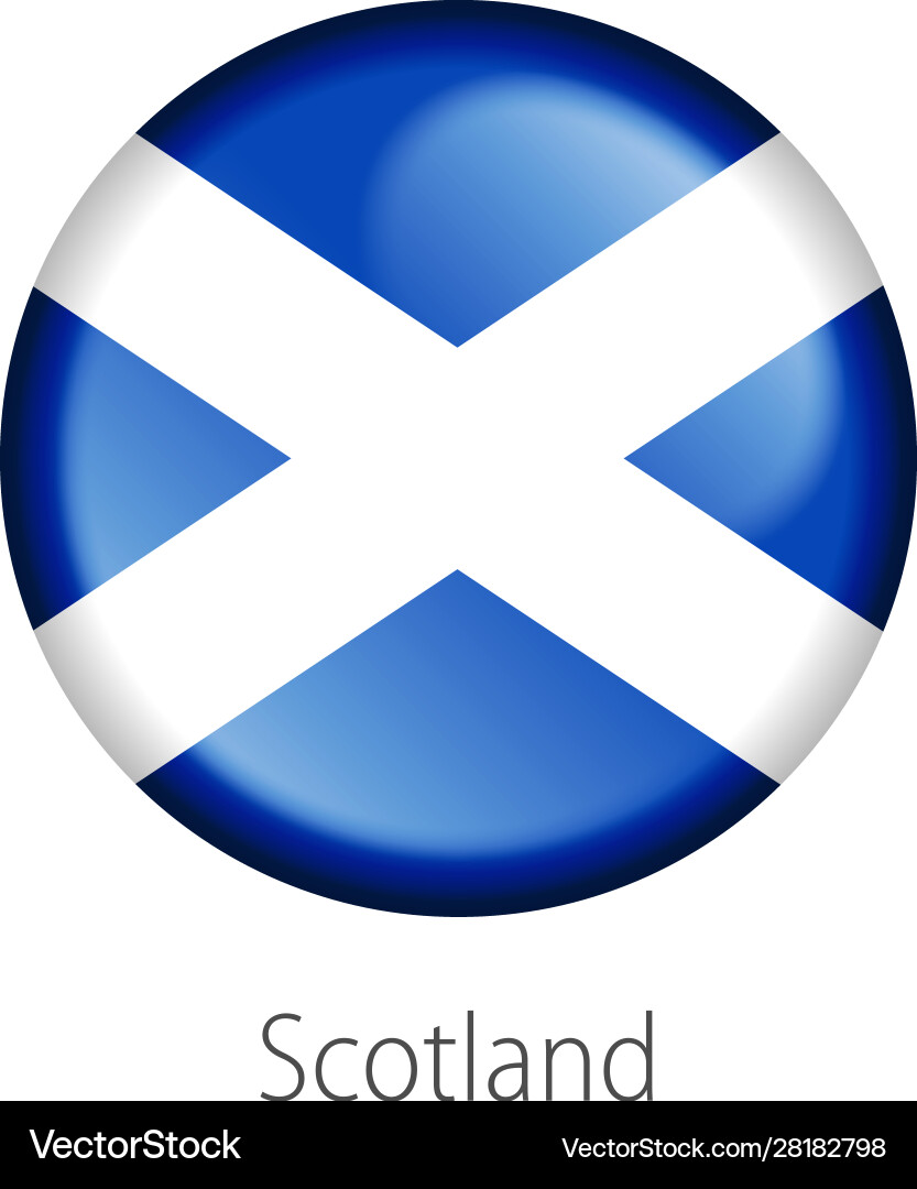Scotland Flag Round Button Royalty Free Vector Image