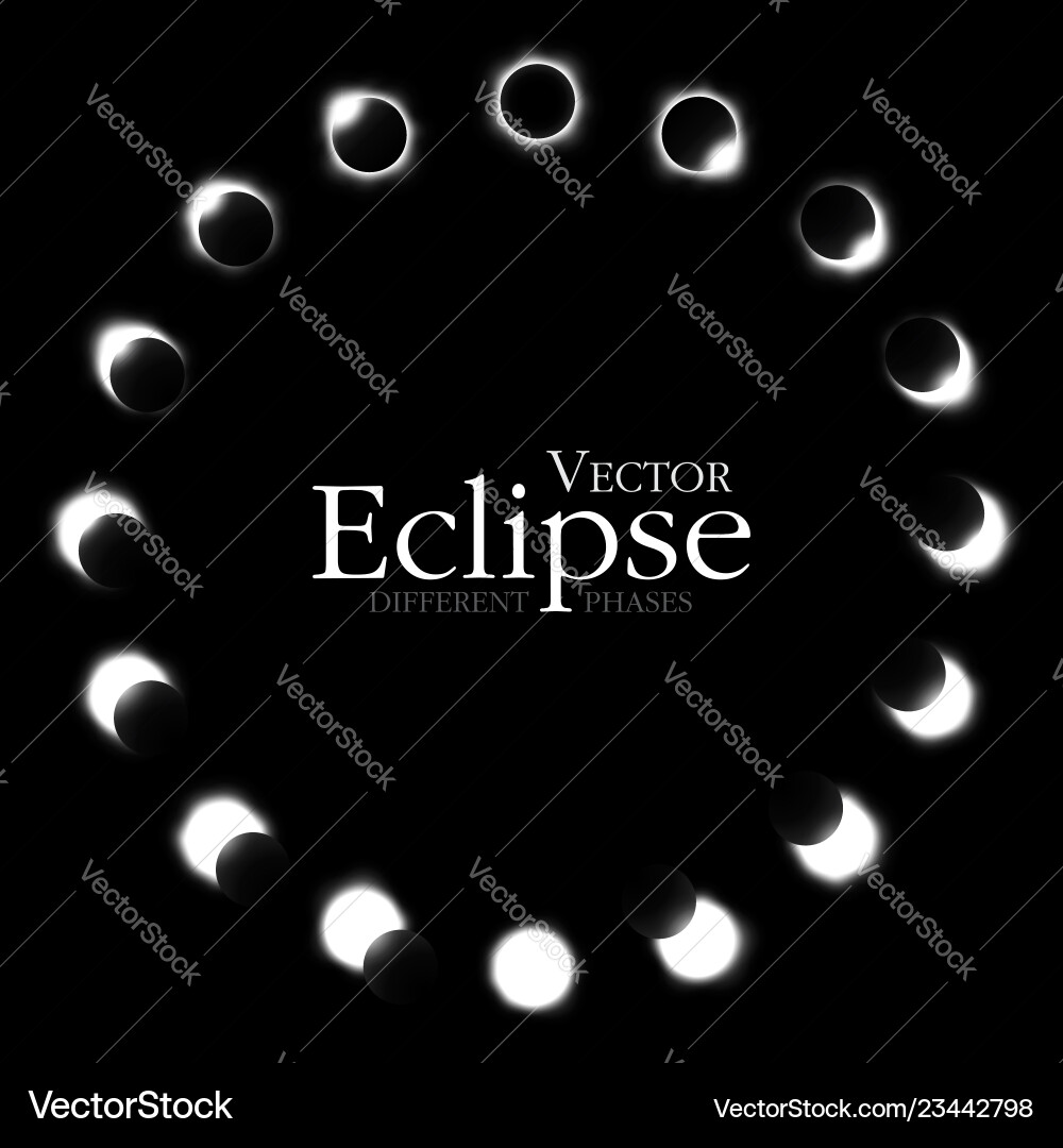 Solar & Lunar Eclipse Phases Royalty Free Vector Image