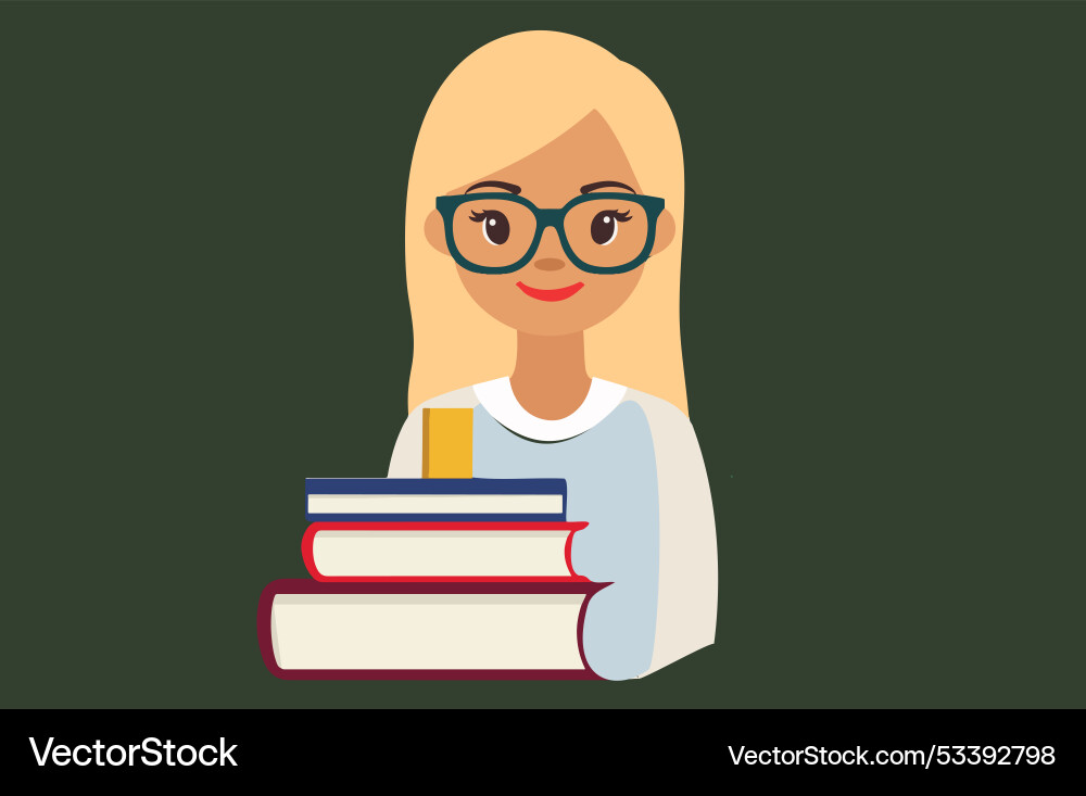 Teacher logo icon flat clipart Royalty Free Vector Image