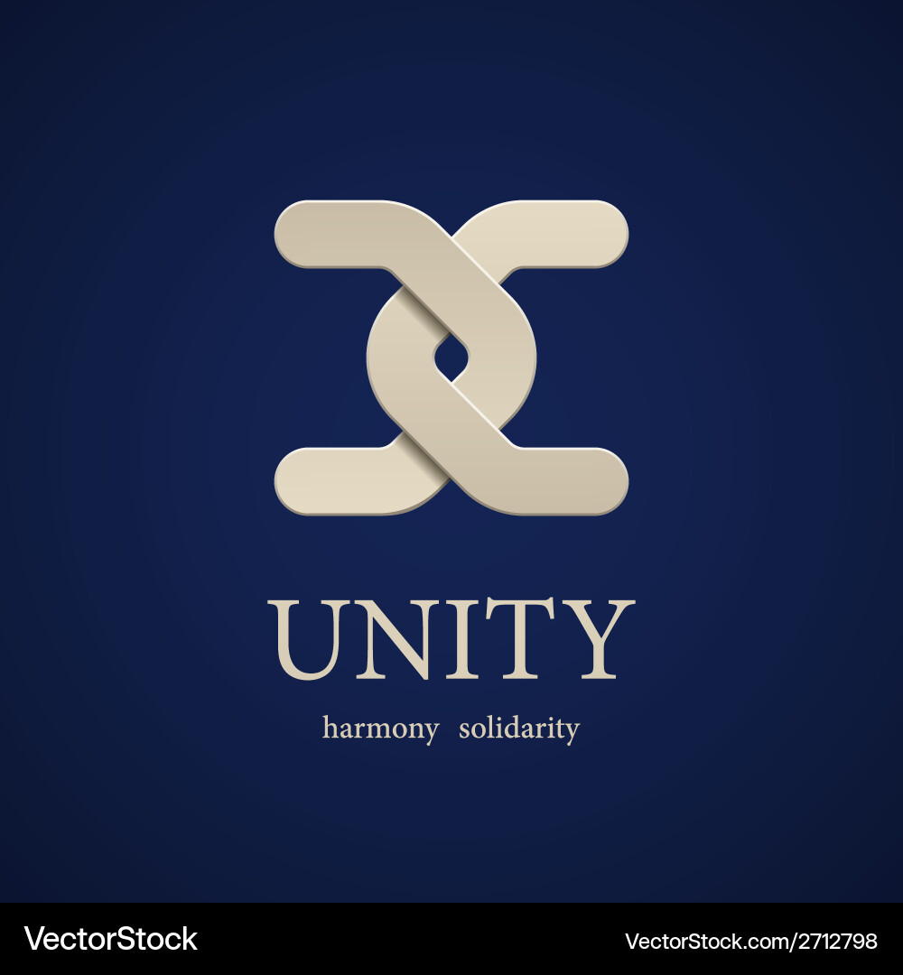 Unity symbol design template Royalty Free Vector Image