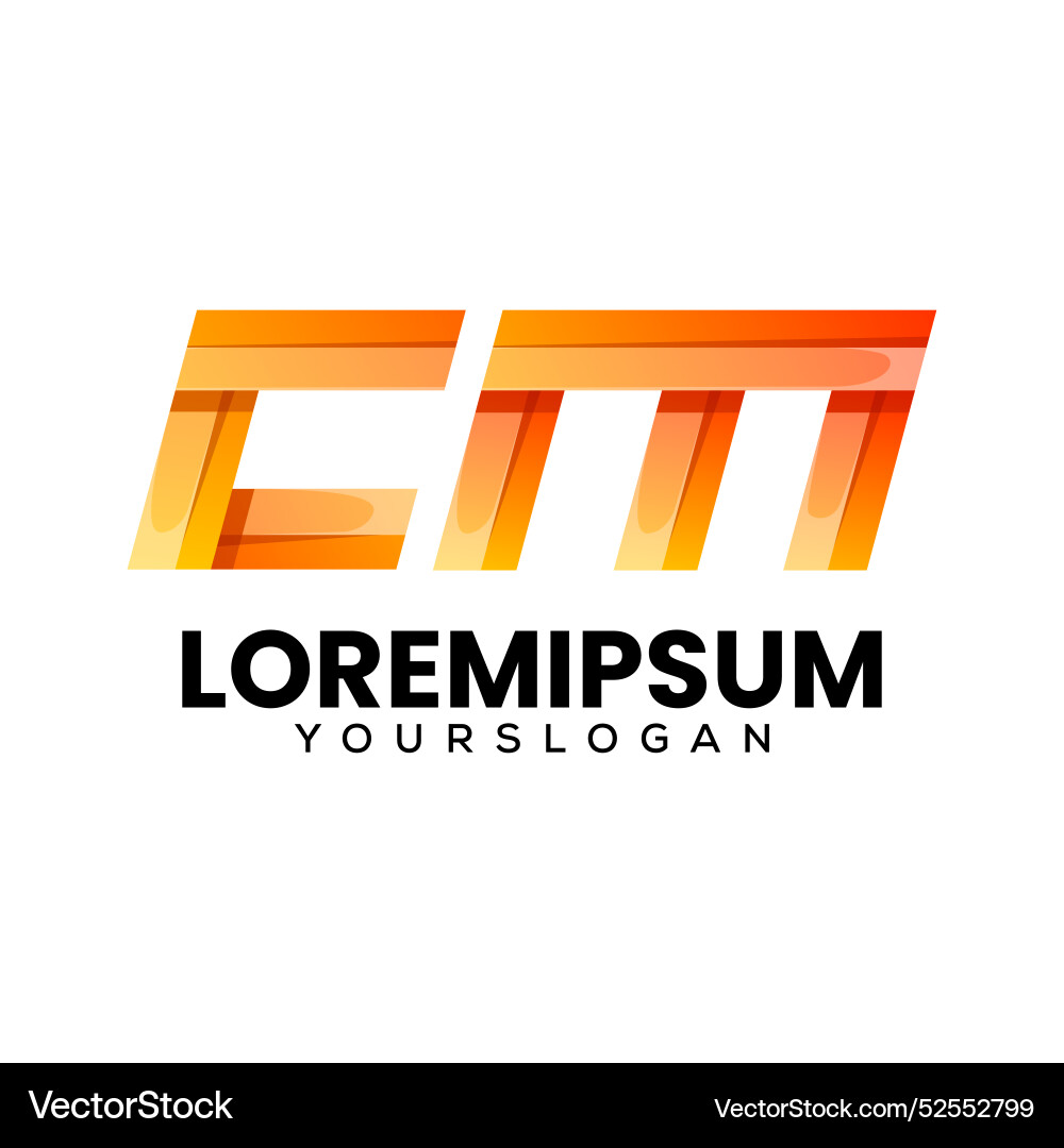 Colorful letter c m icon logo design Royalty Free Vector