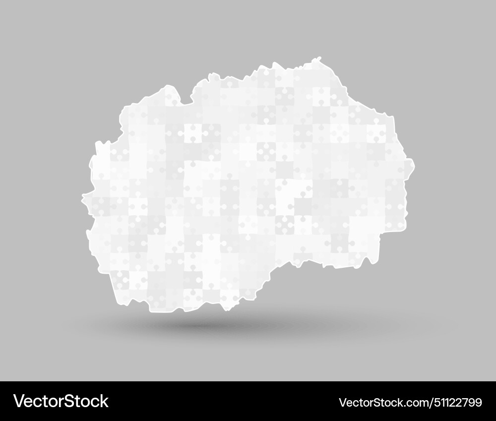 Creative map north macedonia from grey puzzle Vector Image