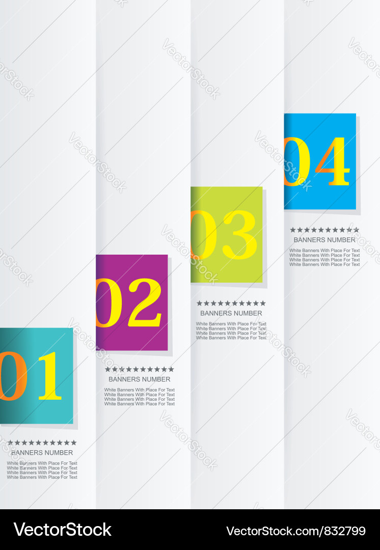 Design template numbered banners Royalty Free Vector Image