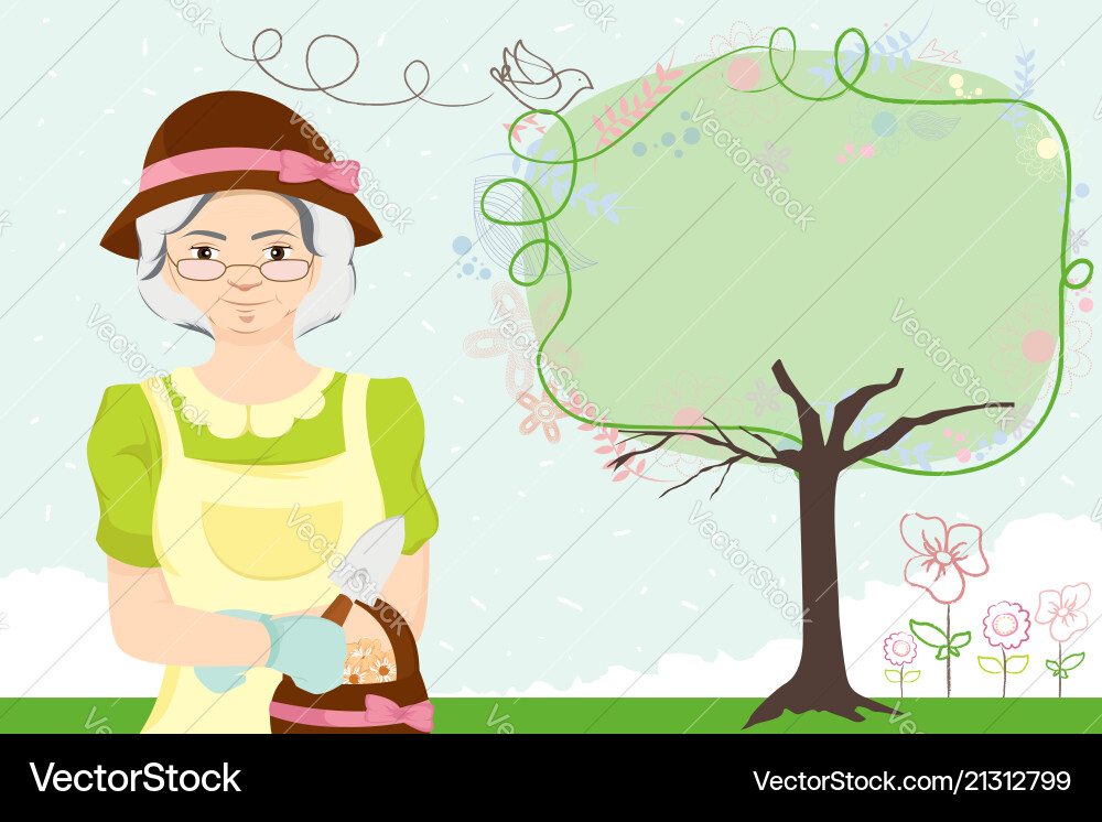 Gardening lady Royalty Free Vector Image - VectorStock