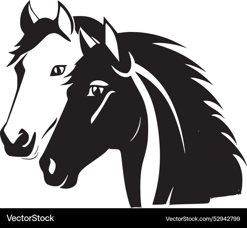Horses - minimalist and simple silhouette Vector Image