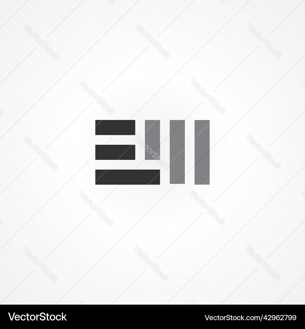 Logo design for em text Royalty Free Vector Image