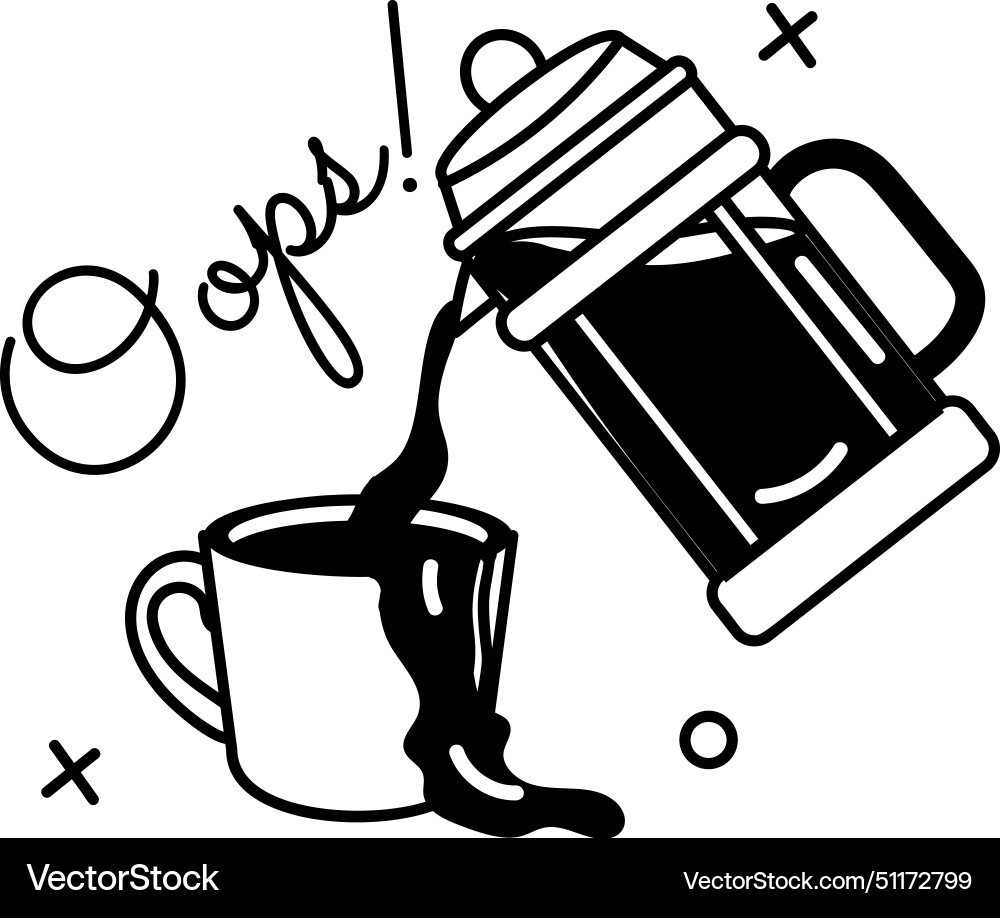 Overflow coffee Royalty Free Vector Image - VectorStock