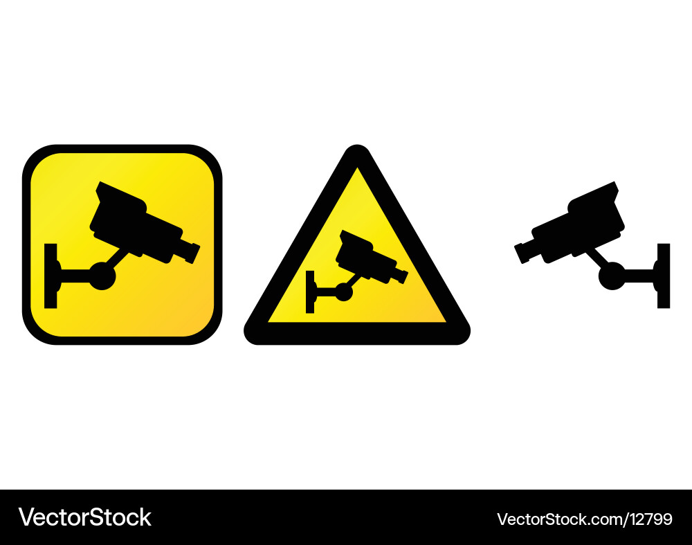 Surveillance camera sign Royalty Free Vector Image