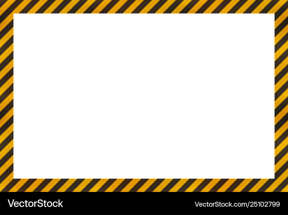 Warning sign yellow and black stripes frame Vector Image
