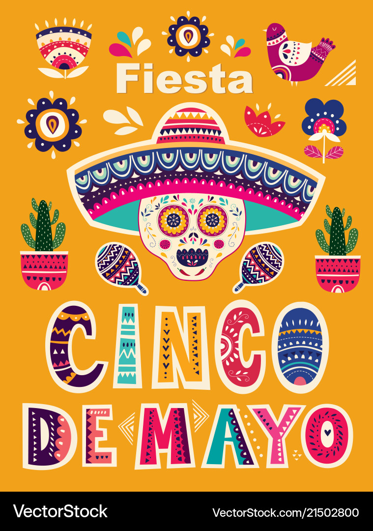 Beautiful with design for mexican ho Royalty Free Vector