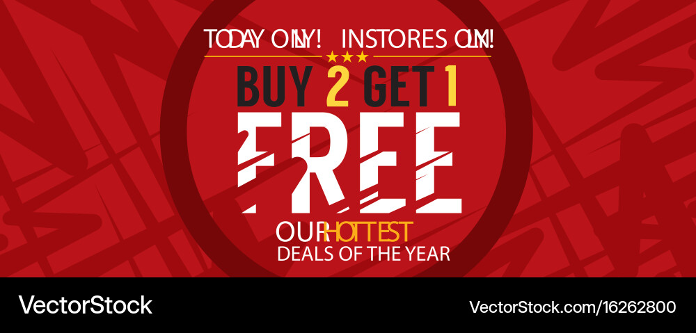 Buy 2 get 1 free banner Royalty Free Vector Image