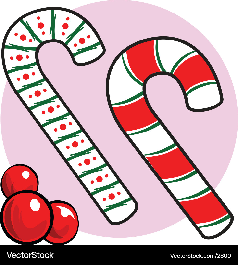 Candy canes Royalty Free Vector Image - VectorStock